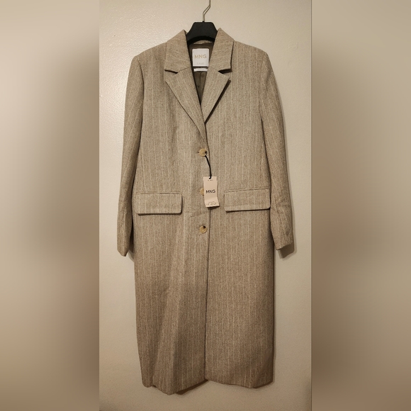 Mango | Jackets & Coats | Pinstripe Wool Coat Mango | Poshmark